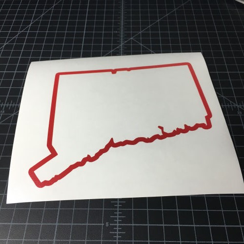 CT – Connecticut Outline State Sticker – Sticker Boost