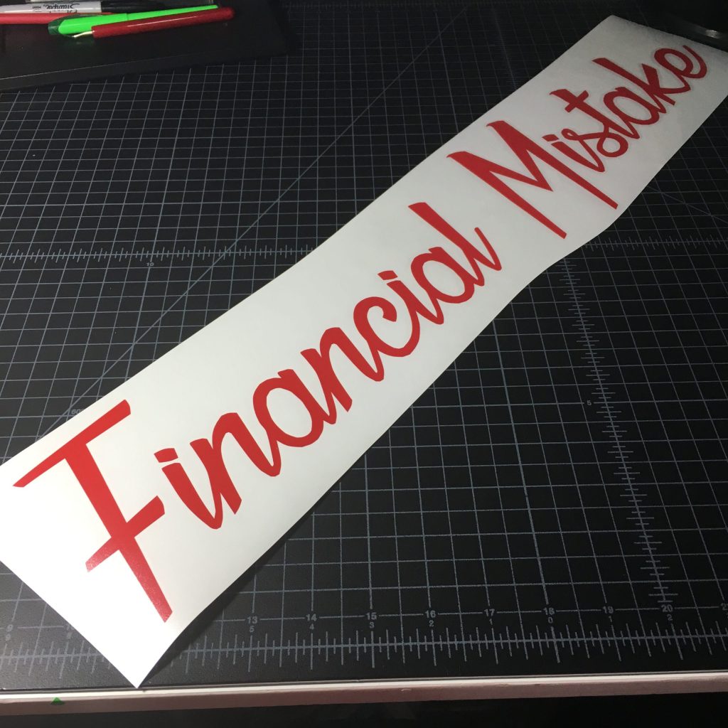 Financial Mistake Banner – Sticker Boost