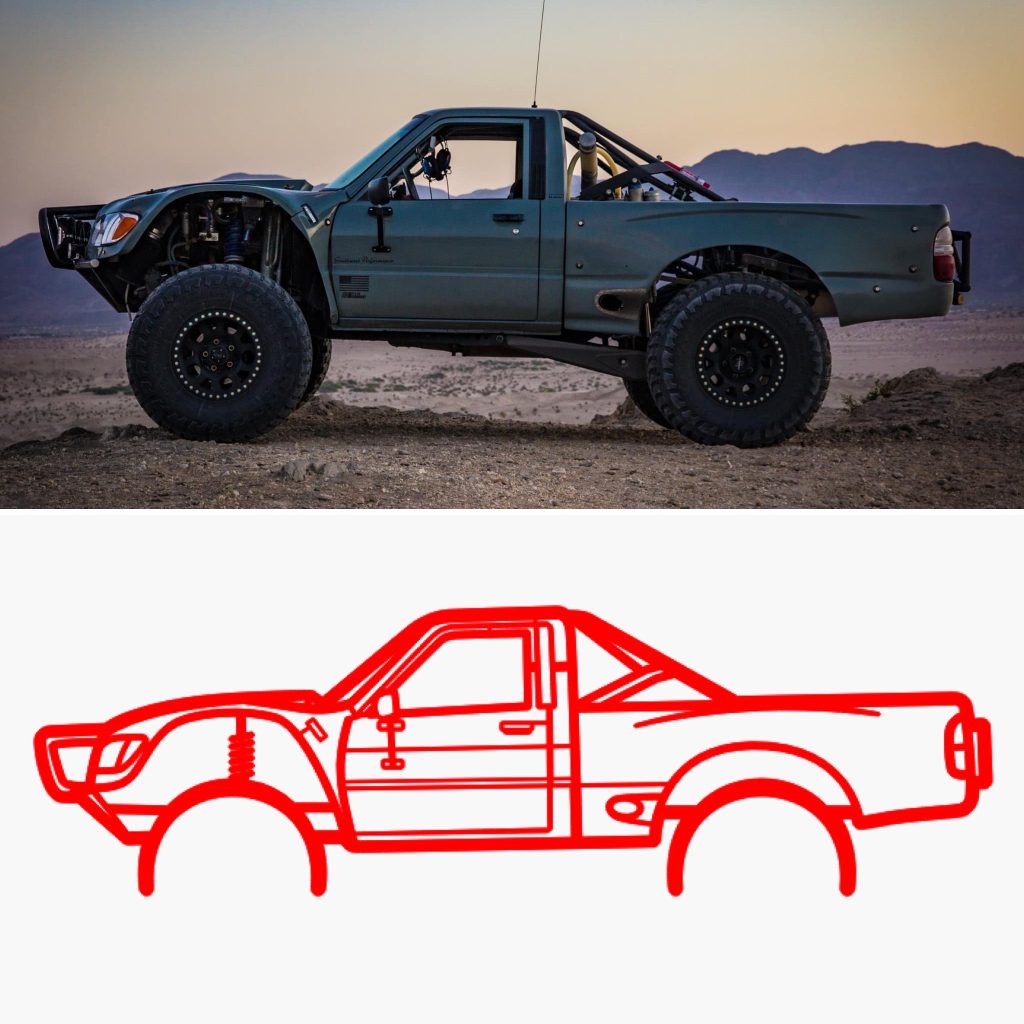 Custom PreRunner Silhouette Line Wall Art – Sticker Boost