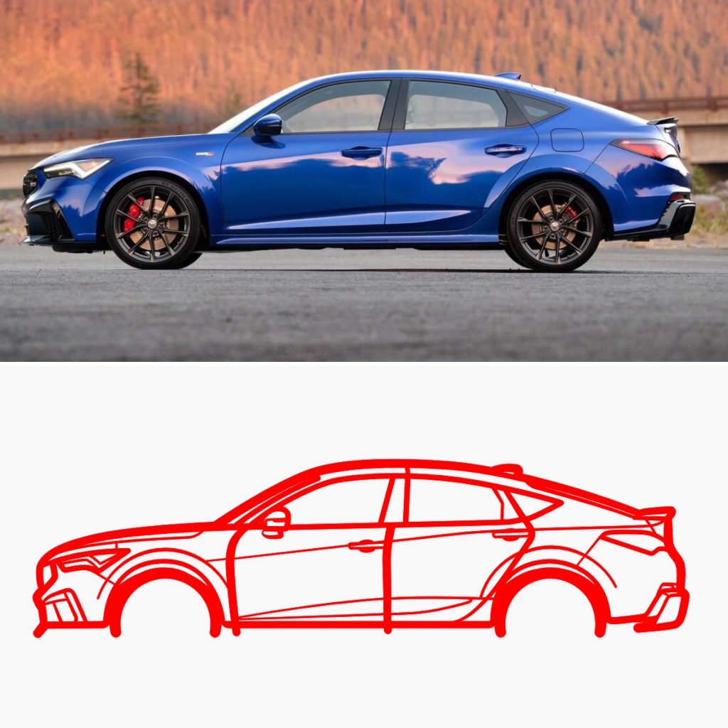 Integra Type S Generation 5 Silhouette Line Wall Art – Sticker Boost