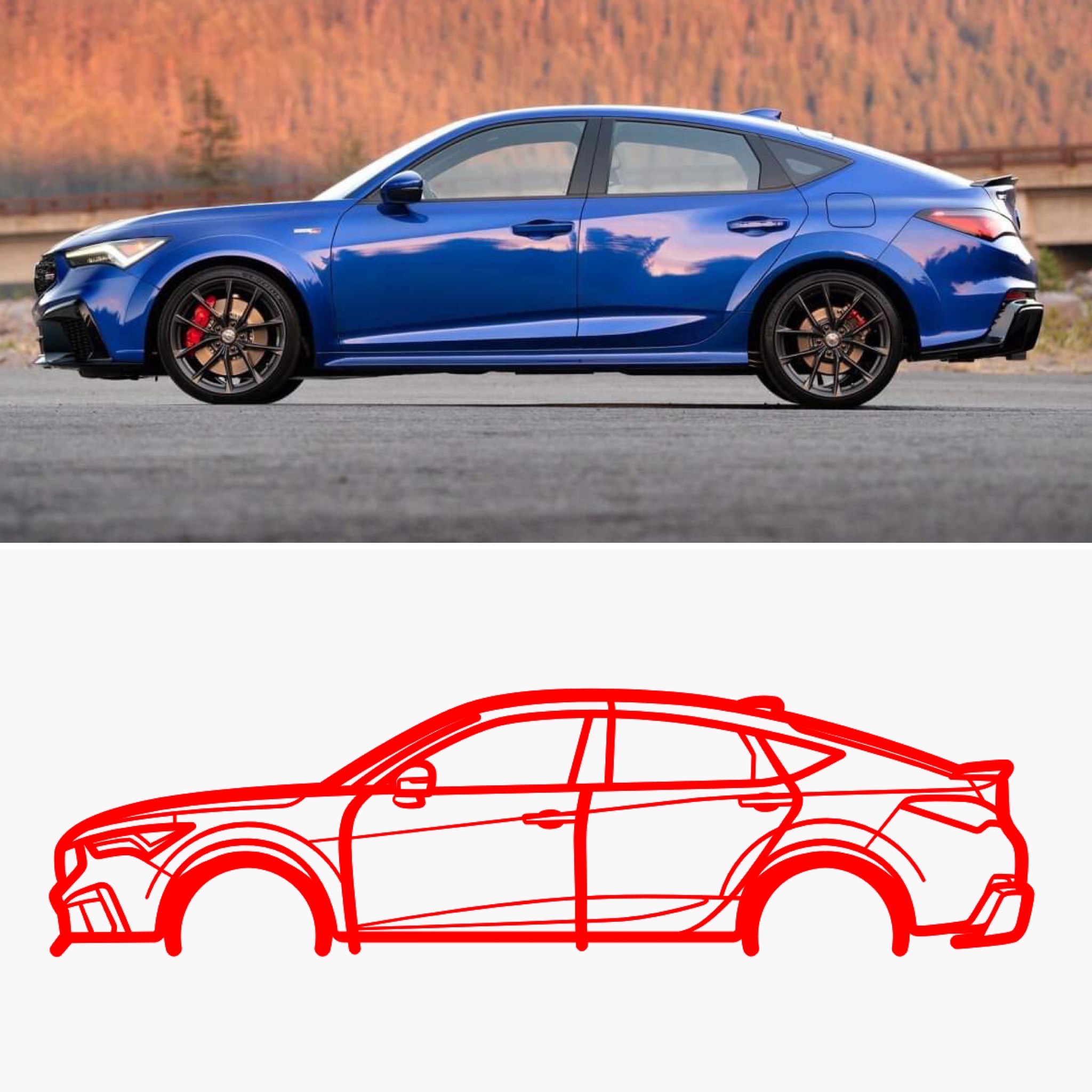 Integra Type S Generation 5 Silhouette Line Wall Art – Sticker Boost