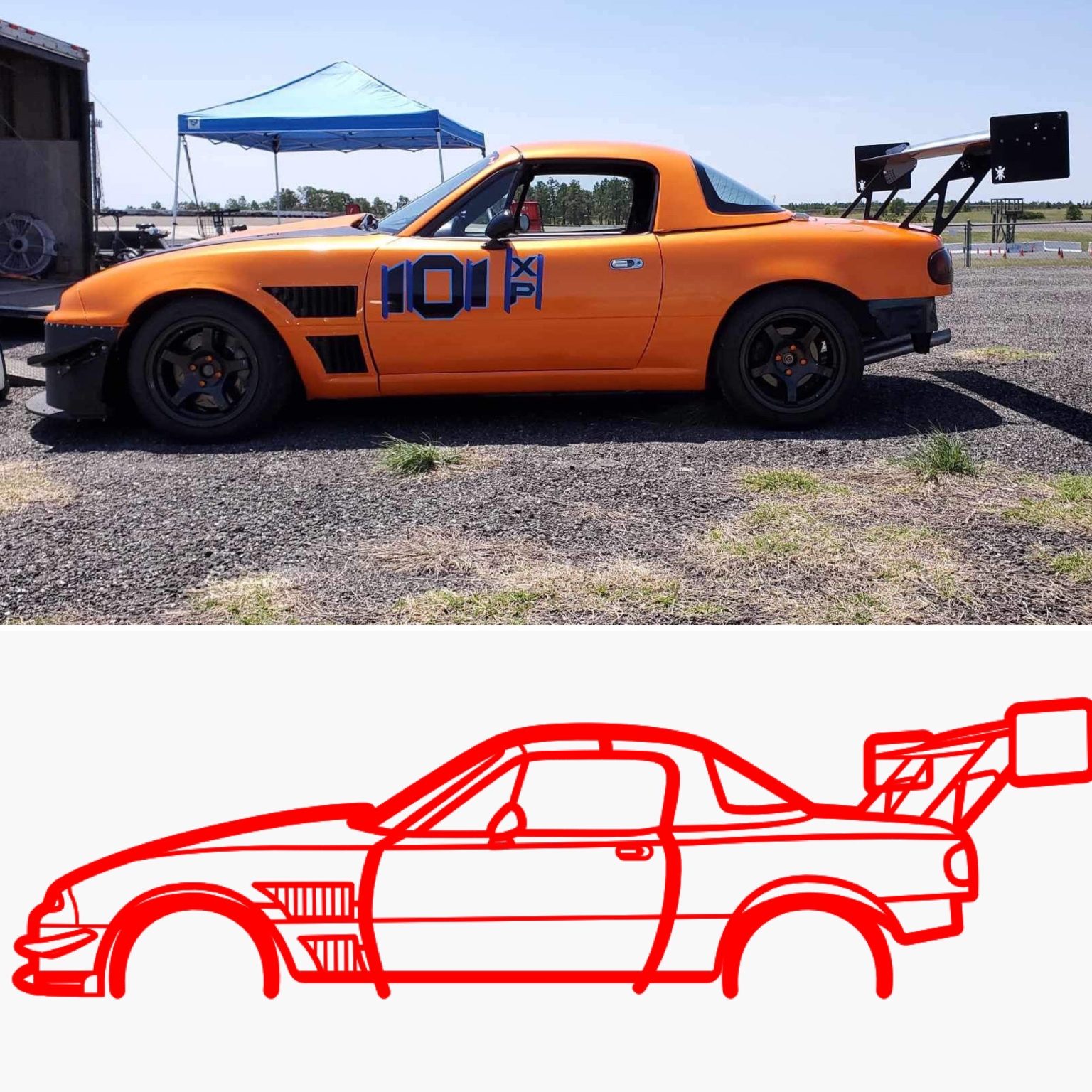 Miata MX5 NA Custom Silhouette Line Wall Art – Sticker Boost