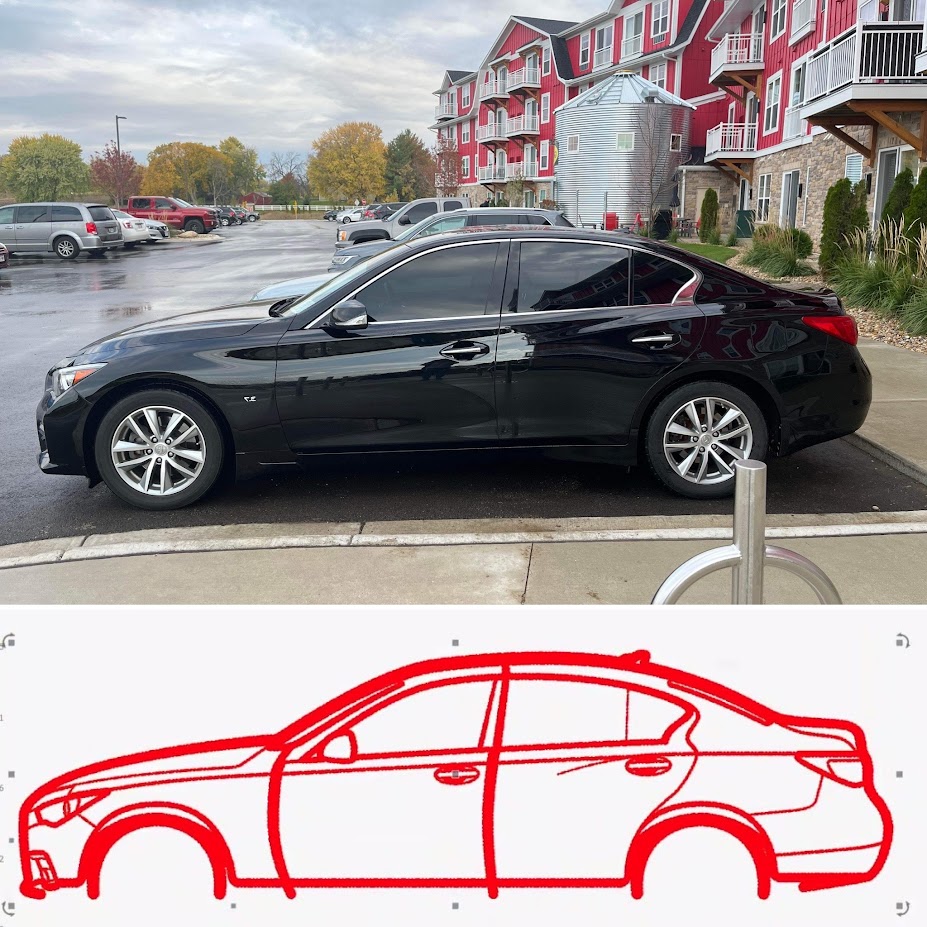 Q50 Generation 1 (V37) Silhouette Line Wall Art – Sticker Boost
