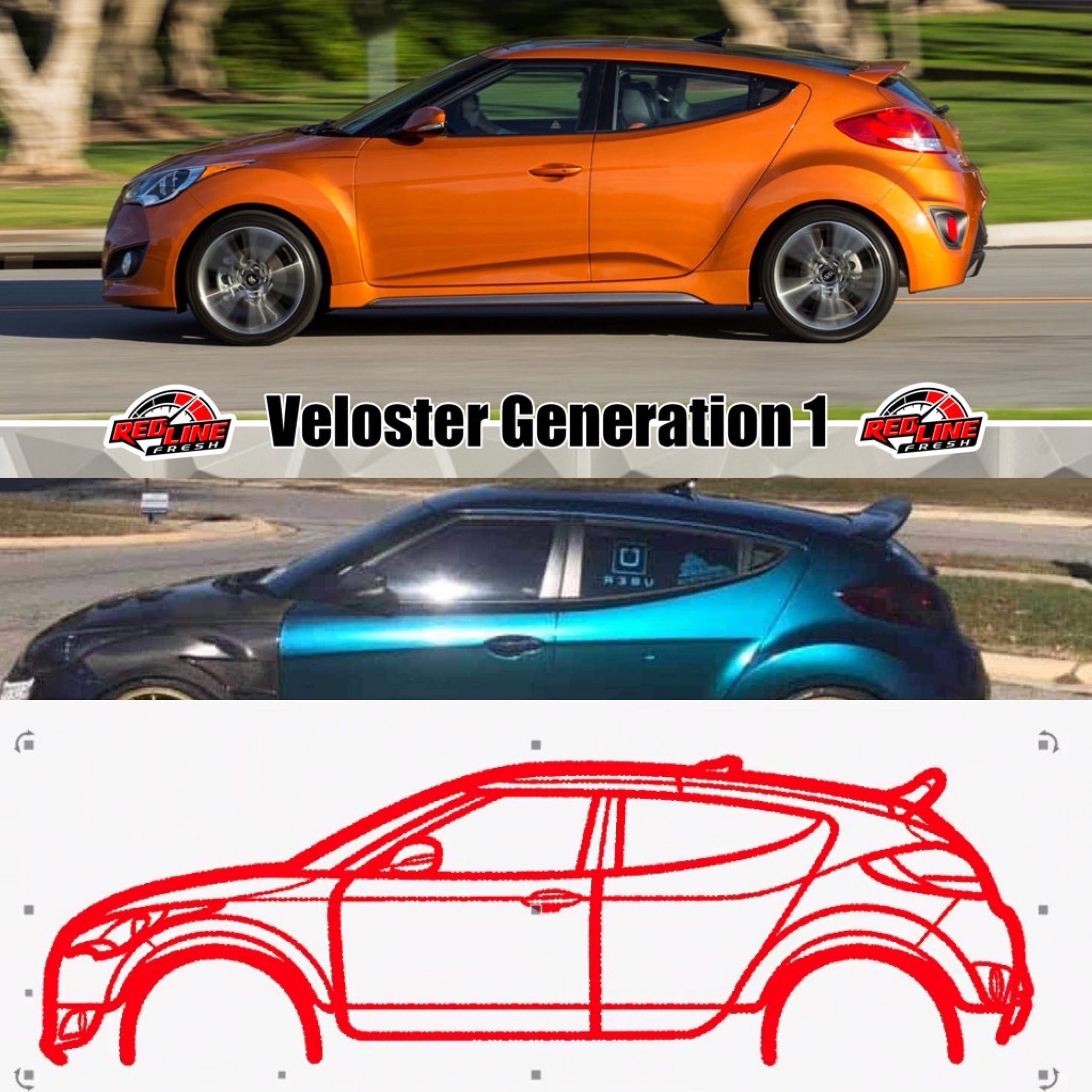 Veloster Generation 1 Duckbill Silhouette Line Wall Art – Sticker Boost