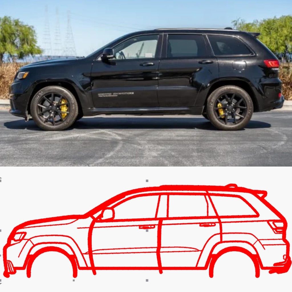 Trackhawk Silhouette Line Wall Art – Sticker Boost