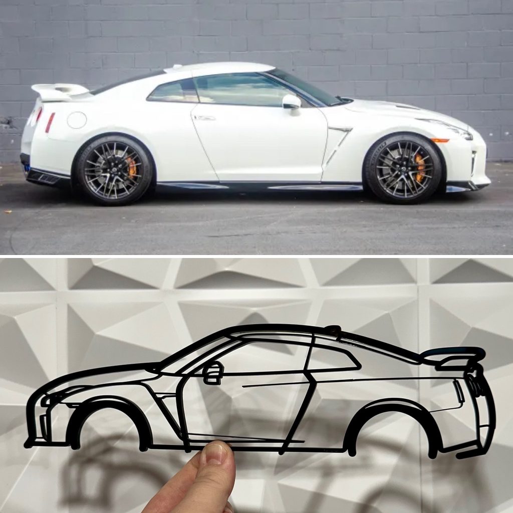 GT-R Premium R35 Silhouette Line Wall Art – Sticker Boost