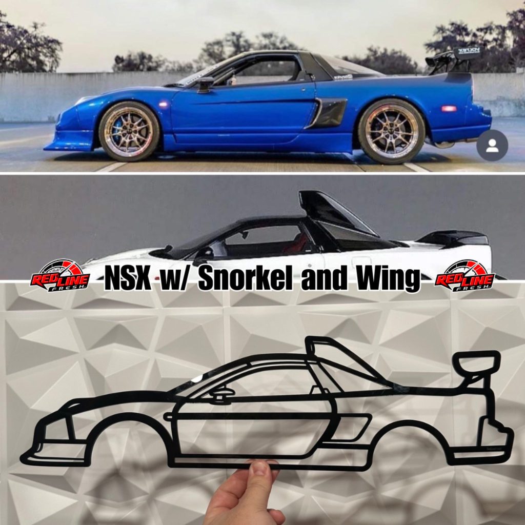 NSX with Snorkel and Wing Silhouette Line Wall Art (Video Inside ...